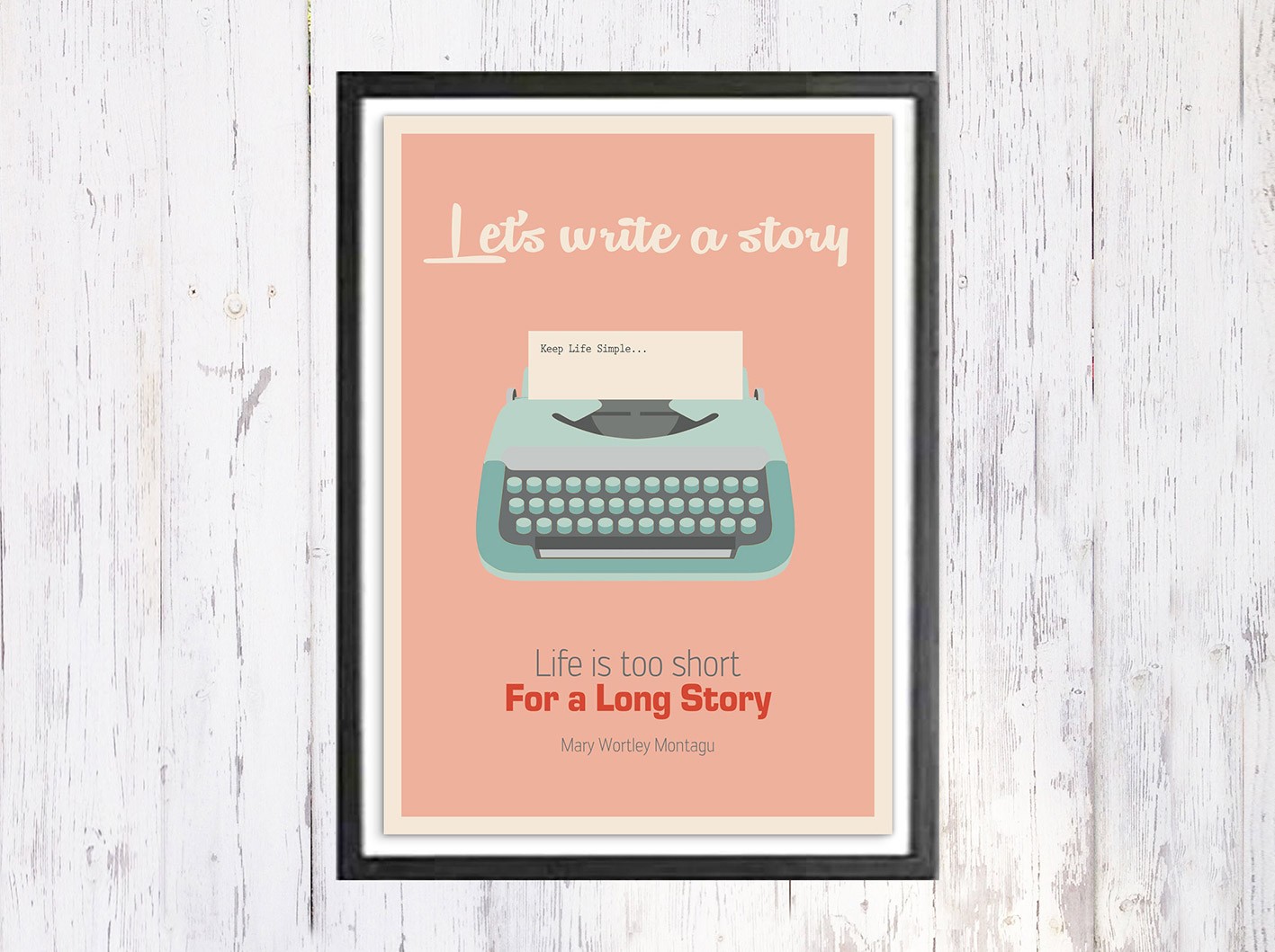 Lets Write a Story - תמונת רטרו, להדפסה עצמית רק ב-₪35.00 – MyHeART